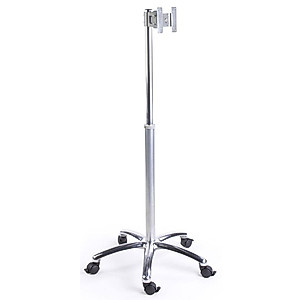 Height-Adjustable Monitor Stand for 12 to 22 inch TVs, Rotates, Swivels and Turns - Silver