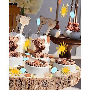 Golden Brown Blue Sunny Dots Confetti Boy Birthday Baby Shower Scatter Table Decoration for First Trip Around the Sun Theme Party Bridal Shower Party Boho Wedding Classroom Nursery Supplies 150 Pcs