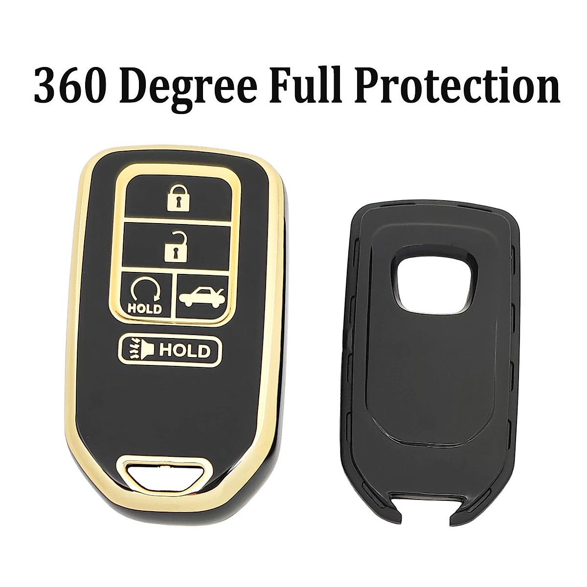 Arruweer Key Fob Cover for Honda Key Fob Case Holder Protector Compatiable with Honda Accord Civic CRV Pilot Ridgeline Odyssey Passport Car Accessories Keychain