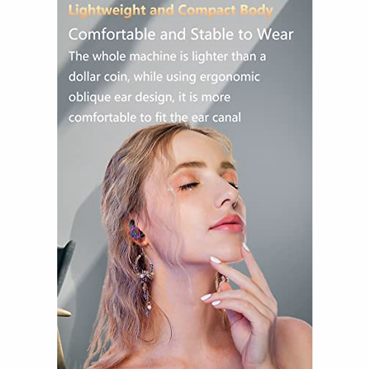 True Wireless Earbuds Smallest Mini Ear Buds IPX7 Waterproof Sport Headphones Tiny Sleep Earphones 180H Long Battery Life with Microphone LED Lightweight for Running Cycling Sleeping Android iOS