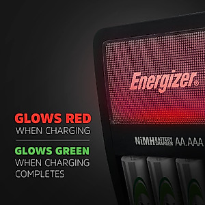 Energizer Rechargeable AAA Batteries and Rechargeable AA and AAA Battery Charger with 4 AA NiMH Rechargeable Batteries Kit, 12 Count