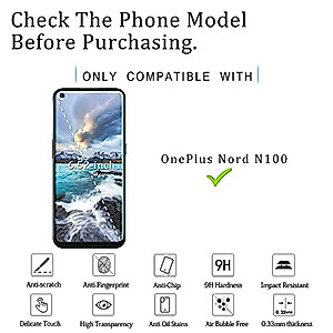KATIN [2-Pack] For OnePlus Nord N100 [with Camera hole] Tempered Glass Screen Protector Anti Scratch, Bubble Free, 9H Hardness, Easy to Install, Case Friendly