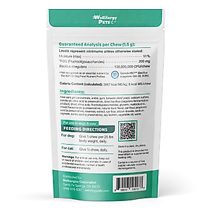Wellnergy Daily Probiotic & Prebiotics Soft Chew for Dogs & Cats - Digestive Support for Diarrhea, Constipation, Upset Stomach, Indigestion & Gas - Helps Digestion, Allergy Skin & Immune Health 60ct