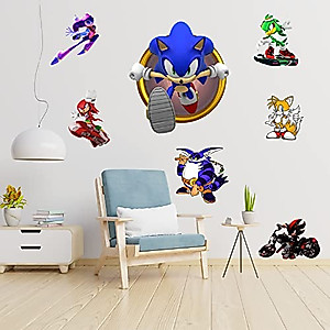 Moptrek all Decals 3D Cool Sonic Wall Stickers DIY Assemble for Boys Kids Bedroom Classroom Dining Room Living Room Baby Nursery Decoration Gift Supplies (15.7 X 31.5 in)