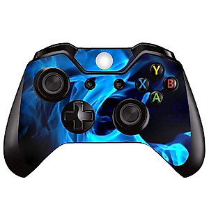 4PCS Vinyl Decal Skin Sticker Protective Cover Skin for Xbox One Controller(Flame)
