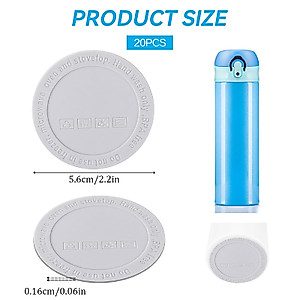 20 Pieces Rubber Bottoms for Sublimation Tumblers, Anti-Slip Silicone Bottoms with Adhesive for Skinny Tumblers, Protective Non-Slip Silicone Bottoms for Mason Jars Thermal Bottle(56 mm, Grey)