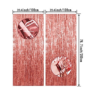 Foregiftsi 18th Rose Gold Birthday Party Decorations - Happy Birthday Banner, Fringe Curtain Heart Star Number 18 Foil Confetti Balloons Hanging Swirls Star Pendantx Cake Toppe for Women Girls