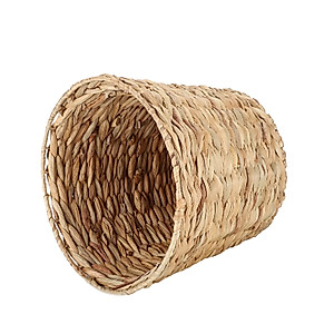 JLKIMZVO Water Hyacinth Wicker Waste Basket, Water Hyacinth Handwoven Garbage Can, Wicker Trash Can for Bathroom, Bedroom, Office