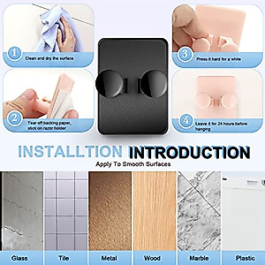 4 Pack Razor Holder for Shower Wall Mount, Adjustable Waterproof Self Adhesive Shaver Holders, Razor Holder Compatible with Most of Shavers, for Key, Plug, Makeup Brush, Bathroom Kitchen Organizer