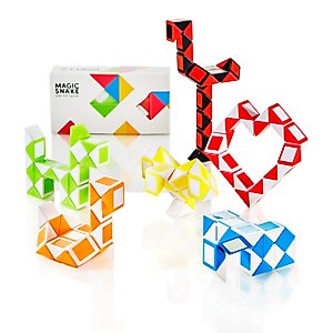 CUBIDI® Magic Snake Cube | Fidget Snake Toy for Kids | Travel Toys for Kids Ages 4-8 | Great Gift for Boys and Girls Birthday, Easter basket Stuffers | 0.35 inch x 0.55 inch | Set of 6