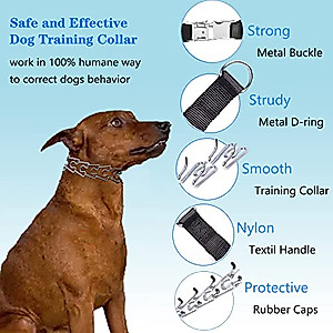 Prong Collar for Dogs, Pinch Collar for Dogs, Adjustable Dog Training Collar with Metal Quick Release Buckle for Small Medium Large Dogs (M Neck: 15"-18''