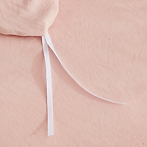 HESBITEUL Duvet Cover Queen Size 3pcs - Soft Bedding Set for Pink Room Decor - Zipper Closure Quilt Shams for Girls Bedroom - Beautiful Beds Covering with Ruffles for Bohemian Loft Inn Apartment