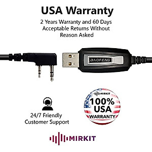 MIRKIT Baofeng Programming Cable for UV-5R and UV-82 for Two Way Ham Portable Radios: UV-5R,5RA,5R Plus,5Re,BF F8HP, BF-888S, UV82HP, 5RX3 and Lanyard