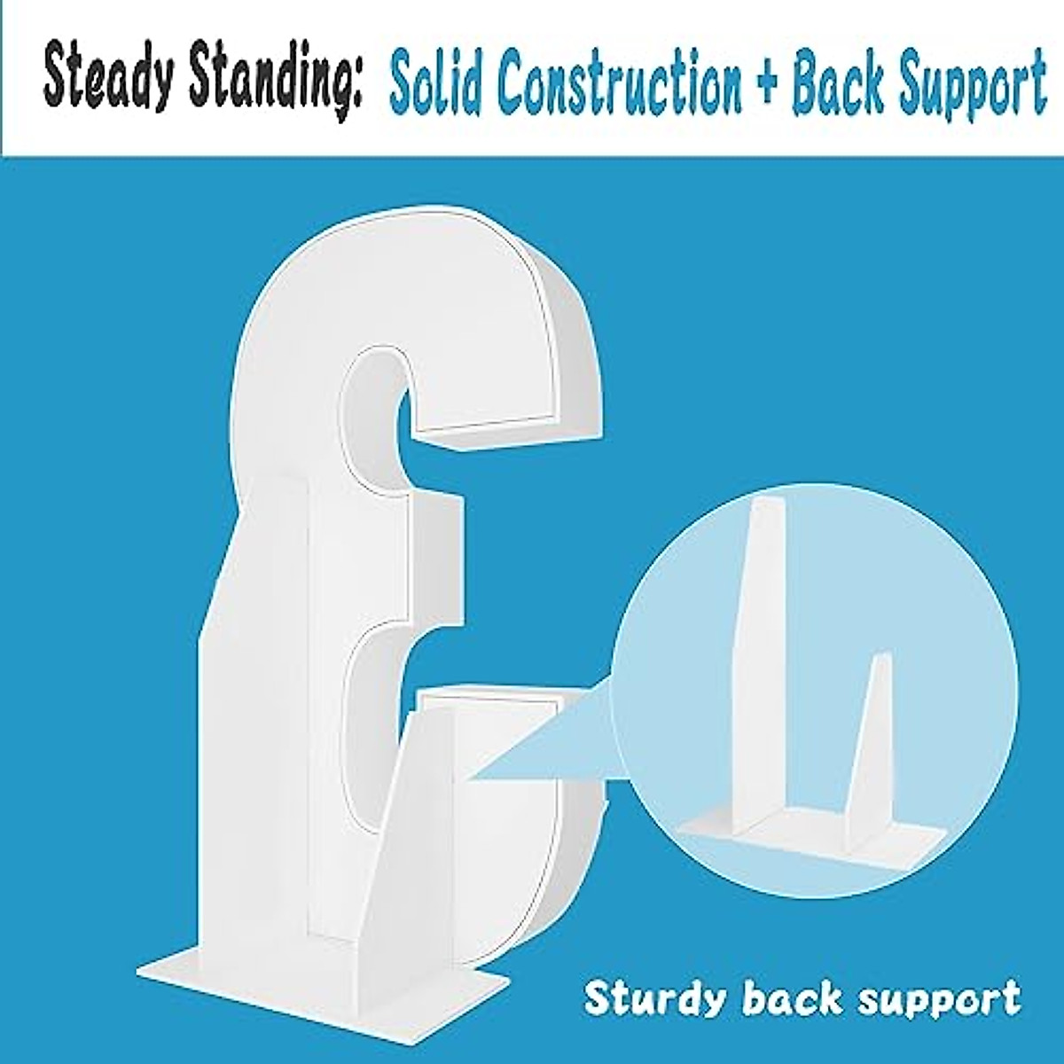 4FT Large Marquee Numbers, Marquee Light Up Numbers, Mosaic Numbers for Balloons, Number 3 Balloon Frame, Marquee Light Up Numbers for 30th Birthday Decorations, Anniversary Party Decor Foam Board