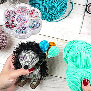 HOMSFOU 600pcs Googly Wiggle Eyes, Self-Adhesive Wobbly Eyes with Multi Colors and Sizes for DIY Craft