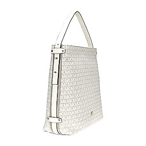 MICHAEL Michael Kors Griffin Large Logo Jacquard Shoulder Bag - Nat/Lt Cream