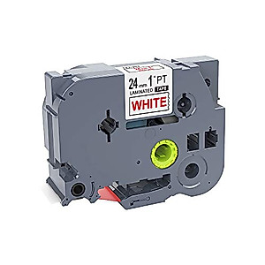 IDIK 1PK Red on White Standard Laminated Label Tape Compatible for Brother P-Touch TZe-252 TZ252 TZe252(24mm x 8m)