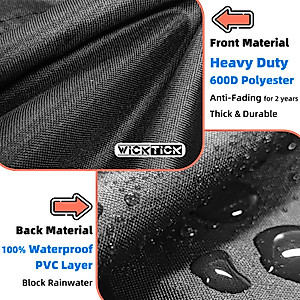 WICKTICK Square Gas Fire Pit Cover 30 x 30 x 25 Inch, Waterproof & 600D Heavy Duty Fire Table Cover, Compatible with Ciays, Xbeauty, Bali Outdoors and More 28x28, 30x30 Inch Patio Propane Firepits