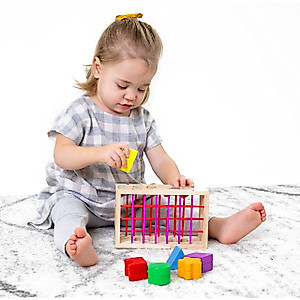 Pidoko Kids Shape Sorter Toys for Toddlers 1-3 | Montessori Toys for 1 Year Old Toys for Boys and Girls - Sensory Learning Developmental - Wooden Baby Toys 12-18 Months - 1st Birthday Gifts Boy Girl