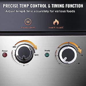 VEVOR Electric Contact Grills, 1500W Indoor Countertop Panini Press Griddle, Sandwich Maker with Non Stick,2 Reversible Iron Cooking Plates,0-446℉ Adjustable Temperature Control,Timer Function,120V