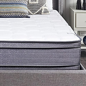 Mattress Solution 13-Inch Firm Euro Top Double Sided Foam Encased Innerspring Mattress , Queen, Black.