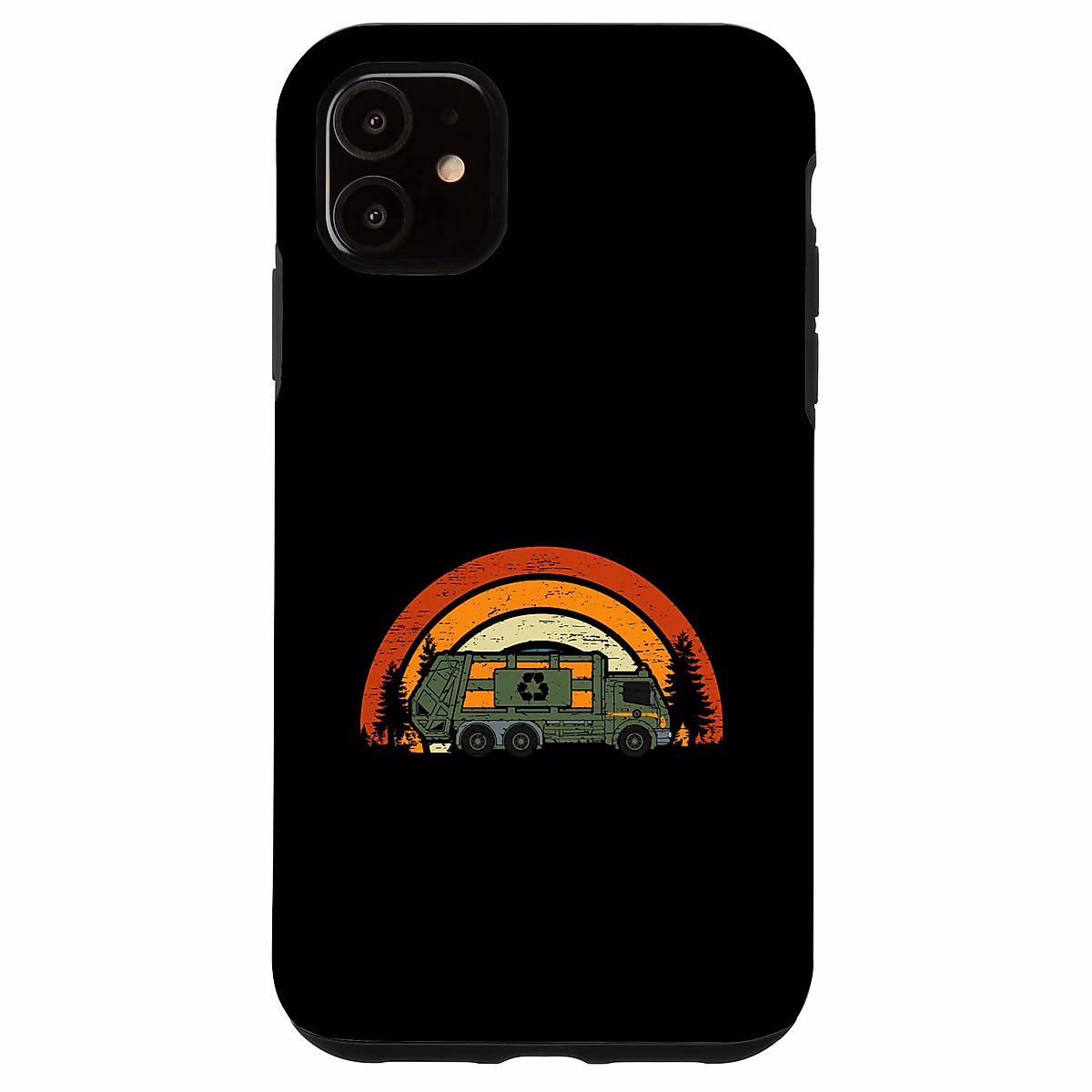 iPhone 11 Retro Garbage Truck Waste Can Trash Collector Case