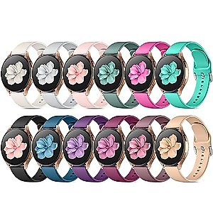 GEAK 12 Pack Bands Compatible with Galaxy Watch 6 Band/Galaxy Watch 5 Band/Galaxy Watch 4 Band/Samsung Watch 4/5 Bands, 20mm Soft Silicone Sport Strap Replacement Galaxy Watch Band Women Men