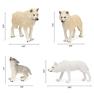 RESTCLOUD 7Pcs Wolf Toy Figurines Set Wolf Animals Figures (Wolf Set B)