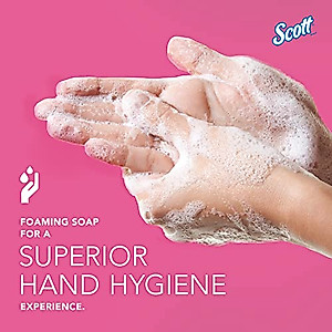 Scott Professional Foam Hand Soap with Moisturizers (91592), 1.2 L, Foaming, Pink, Floral Scent, Automatic Refills, for Kimberly-Clark Professional ICON Dispensers (2 Bottles)