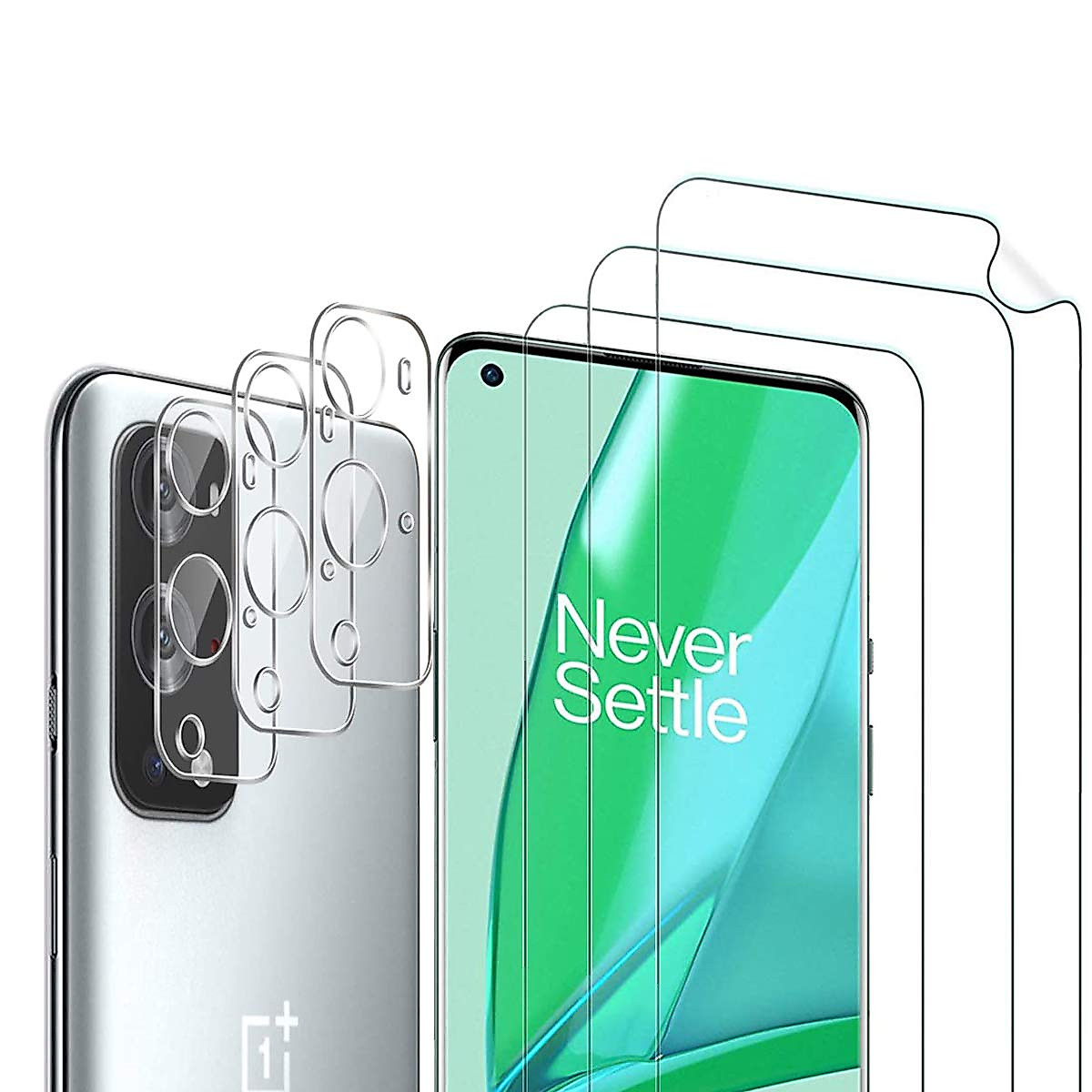 Tamoria [3+3 Pack Compatible for OnePlus 9 Pro Soft TPU Screen Protector + 3D Tempered Glass Camera Lens Protector, Screen Cover with Installation Kit Fingerprint Unlocked Accessories