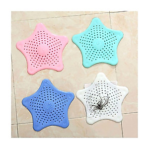 1PCS 15×13cm Bathtub Shower Floor Silicone Drain Stopper Five-pointed Star Kitchen Sink Mesh Filter,White