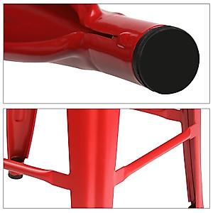 Magshion 30 Inch Barstools 4 Pack Counter Height Metal Bar Stools, Industrial Style Stackable Bartool Backless for Home Bar Counter Balcony Patio Dining Room, Red