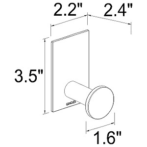Ginger 2810/SN Surface Robe Bath Towel Hook, Satin Nickel