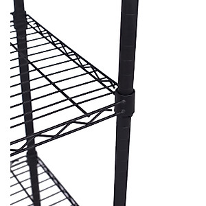 Internet's Best 5-Tier Wire Shelving - Flat Black - Heavy Duty Shelf - Wide Adjustable Rack Unit - Kitchen Storage