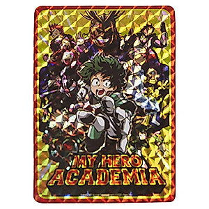 My Hero Academia Throw Blanket - Shoto, Izuku & All Might Soft Fleece Throw Blanket Lanyard and Sticker (All Might)