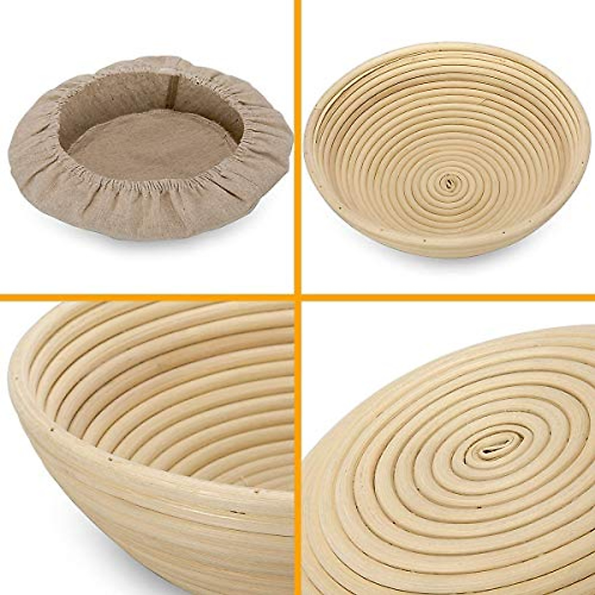 Bread Banneton Proofing Basket 9inch: Round Sourdough Proofing Basket for Artisan Bread Making for Professional and Home Bakers Set of 2