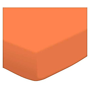 SheetWorld Fitted 100% Cotton Jersey Portable Mini Crib Sheet 24 x 38, Burnt Orange, Made in USA