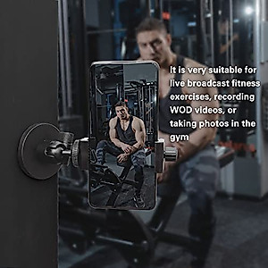 Magnetic Phone Mount Heavy Duty, Gym Phone Holder for Video Recording or Watch Media, Suitable for Motorcycles Tank, Gym Equipment, Car, Truck, Boat, Golf Cart, Attracts to Any Ferrous Metal Surface