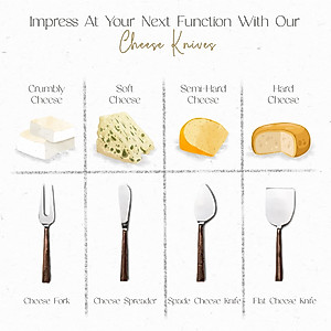 Foxglove Market Premium Cheese Knife Set - Set of 4 Hand-Forged Cheese Knives -Charcuterie Knife Set - Silver and Copper Stainless Steel - Cheese Knife Set For Charcuterie Board - Charcuterie Utensils