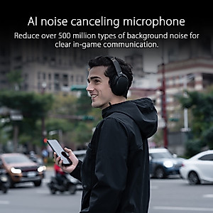 ASUS ROG Strix Go BT Gaming Headset (AI noise-canceling microphone, Hi-Res Audio, Active Noise Cancellation, Bluetooth, 3.5mm, Compatible with Laptop, PS5, Nintendo Switch and Smart Devices)