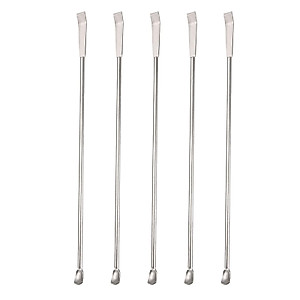 YOKIVE 5 Pcs Lab Spatula Spoon, 304 Stainless Steel Micro Sampling Mixing Measuring Great for Laboratory (200mm/8-Inch)