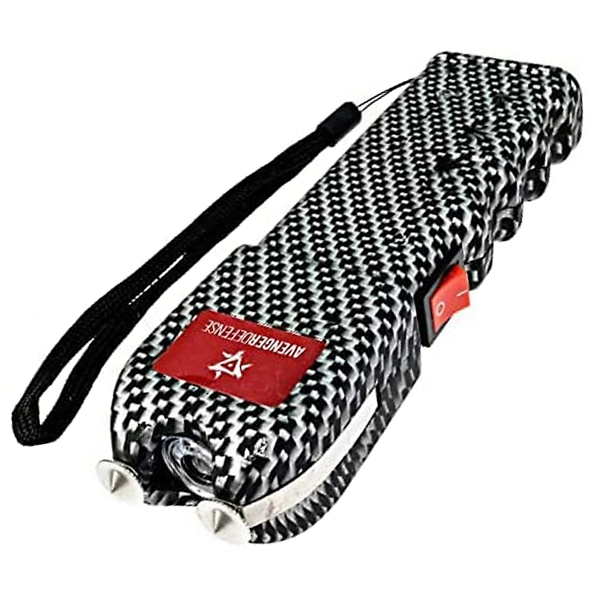 Avenger Defense Stun Gun for Self Defense - Protection Device for Women - Portable LED Flashlight (Cream White, Plastic)