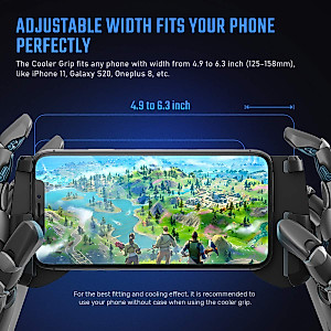 IFYOO Mobile Game Controller + Active Cooling Fan Phone Radiator Grip, Compatible with iPhone/Android Phone, For PUBGG/Fortnitee/Call of Duty Mobile Games, Cooler Gaming Case Triggers L1R1 Buttons