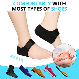 JUMPOW Heel Protectors for Plantar Fasciitis & Achilles Tendonitis Relief – Adjustable Gel Heel Cups for Heel Pain Relief with Soft Cushioning, Heel Cushion Inserts for Men/Women All-Day Comfort