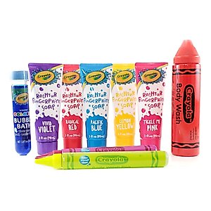 Crayola Bath Time Bundle - 9 Items: Bubble Bath, Bathtub Fingerpaint Soap, Jumbo Wash Pens, and Body Wash