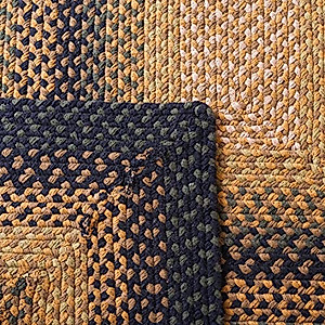 Safavieh Braided Collection Accent Rug - 4' x 6', Gold & Sage, Flat Weave Reversible Cotton Design, Easy Care, Ideal for High Traffic Areas in Entryway, Living Room, Bedroom (BRD651D)