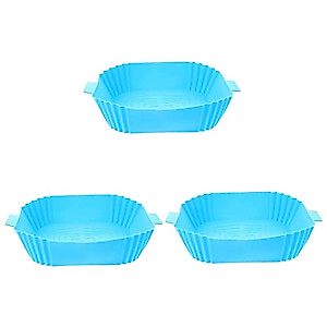 Luxshiny Air Fryer Pan Deep Fryer Airfryer Oven Air Fryer Oven Pan 3pcs Baking Oven Silicone Pot Air Fryer Cooking Pot Non Stick Air Fryer Liner Reusable Silicone Liner Silica Gel