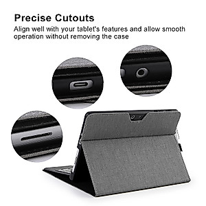 Omnpak Protective Case for Surface Go 4 2023/Go 3 2021/Go 2 2020/Go 2018 with Stylus Holder, Multiple Angle Slim Lightweight Cover, Compatible with Type Cover Keyboard（Keyboard Not Included）