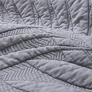 vctops Leaf Embroidery Cotton Couch Sofa Cover Non-Slip Sectional Couch Covers Sofa Slipcover for Dogs Cats Pet Love Seat Recliner Leather L Shaped, Armrest Backrest Cover(Grey,28"x82")