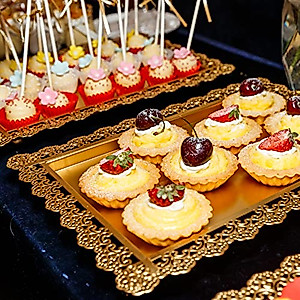 TOPZEA Set of 4 Cake Stands, Metal Cupcake Holder Tiered Dessert Serving Tower Decor Serving Platter Candy Fruit Display Plates for Baby Shower, Wedding, Birthday, Celebration, Christmas, Party, Gold